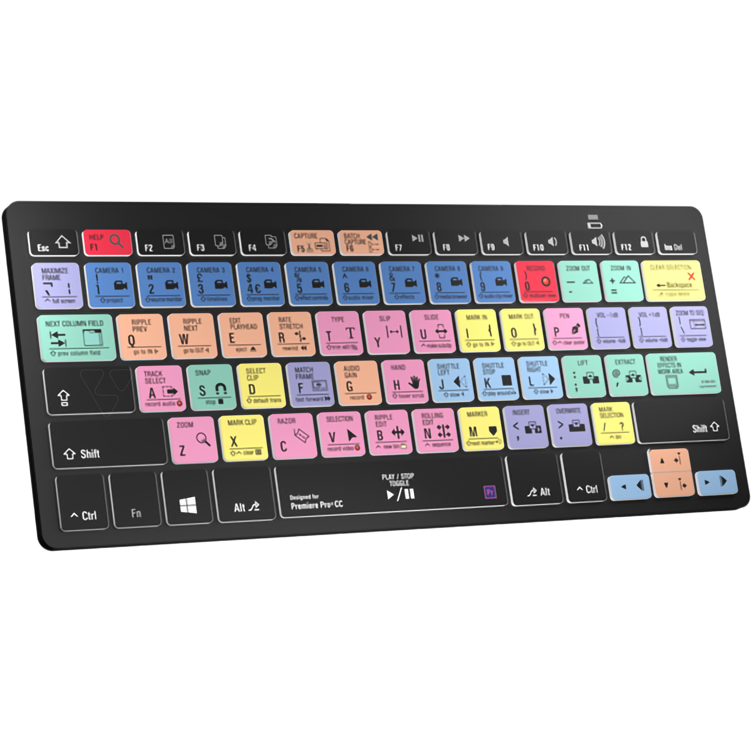 LogicKeyboard Premiere Pro CC - Mini Bluetooth PC Keyboard - UK English